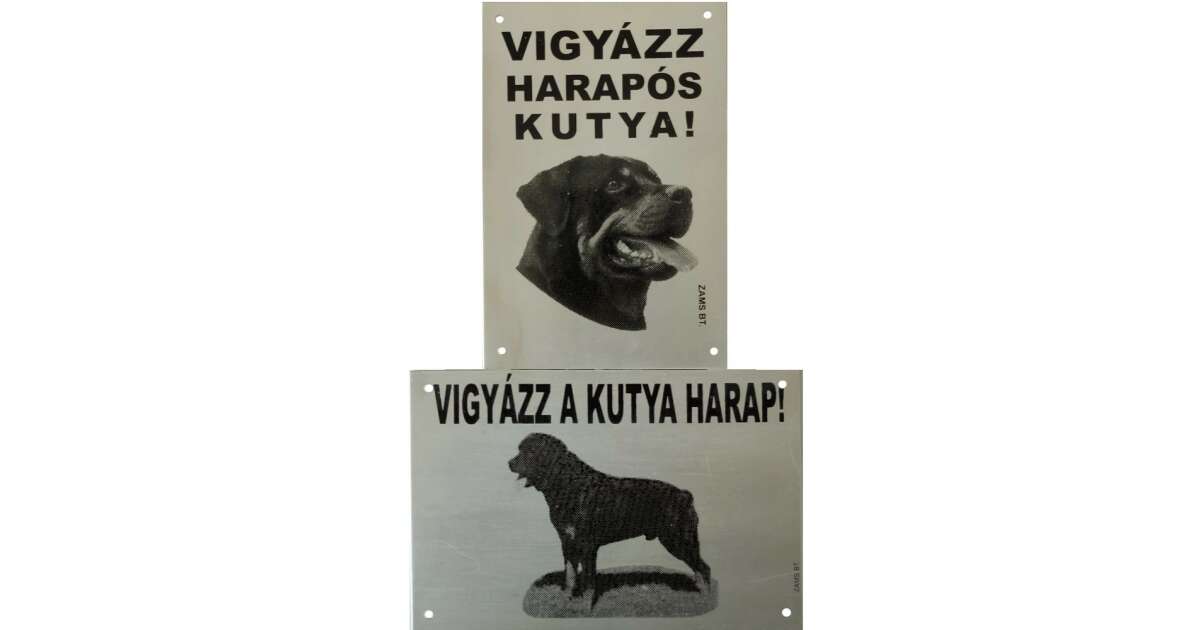 Placă Mușcătură Câine Metal 8x12 (mai multe tipuri) | Pepita.com