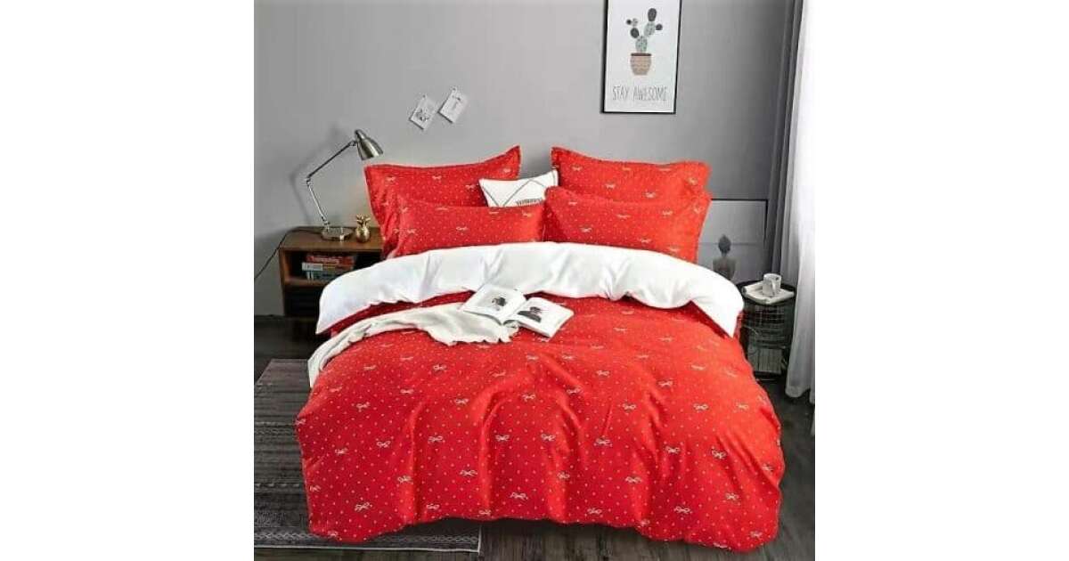 Ágynemű Piros Fehér Masnik 3-reszes | Pepita.hu