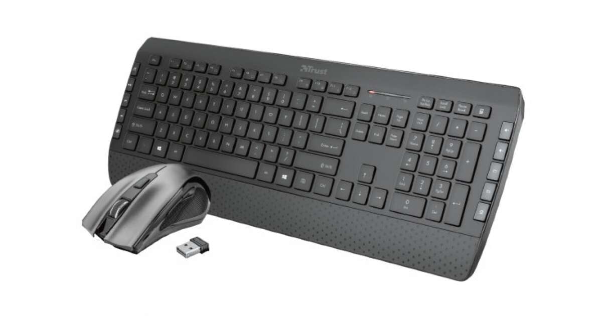 Trust Tecla-2 vezeték nélküli billentyűzet és egér, USB, vezeték ...
