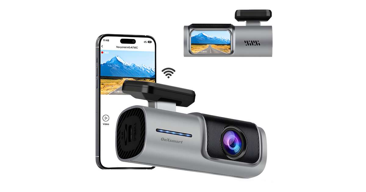 Camera de bord auto DVR, 2.5k 1600P UHD OnXsmart®, Procesor SONY, Ecran ...