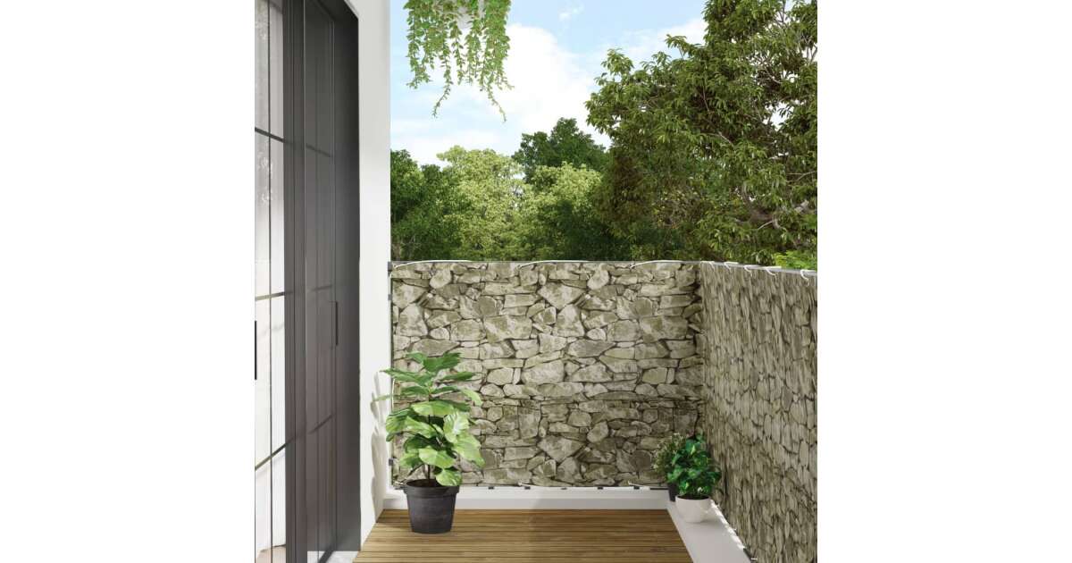 PVC Kerti Paraván - Kőminta - 700x120 cm | Pepita.hu