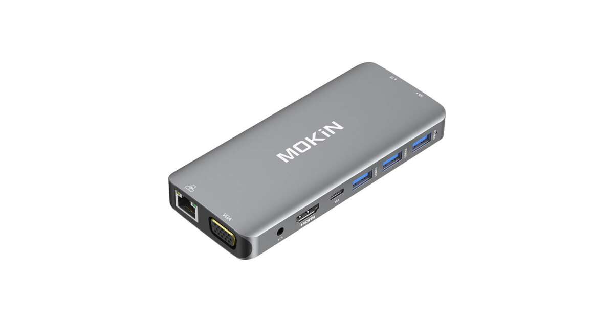 MOKiN 10 az 1-ben Adapter Hub USB-C - 3x USB 3.0 + USB-C töltés + HDMI ...