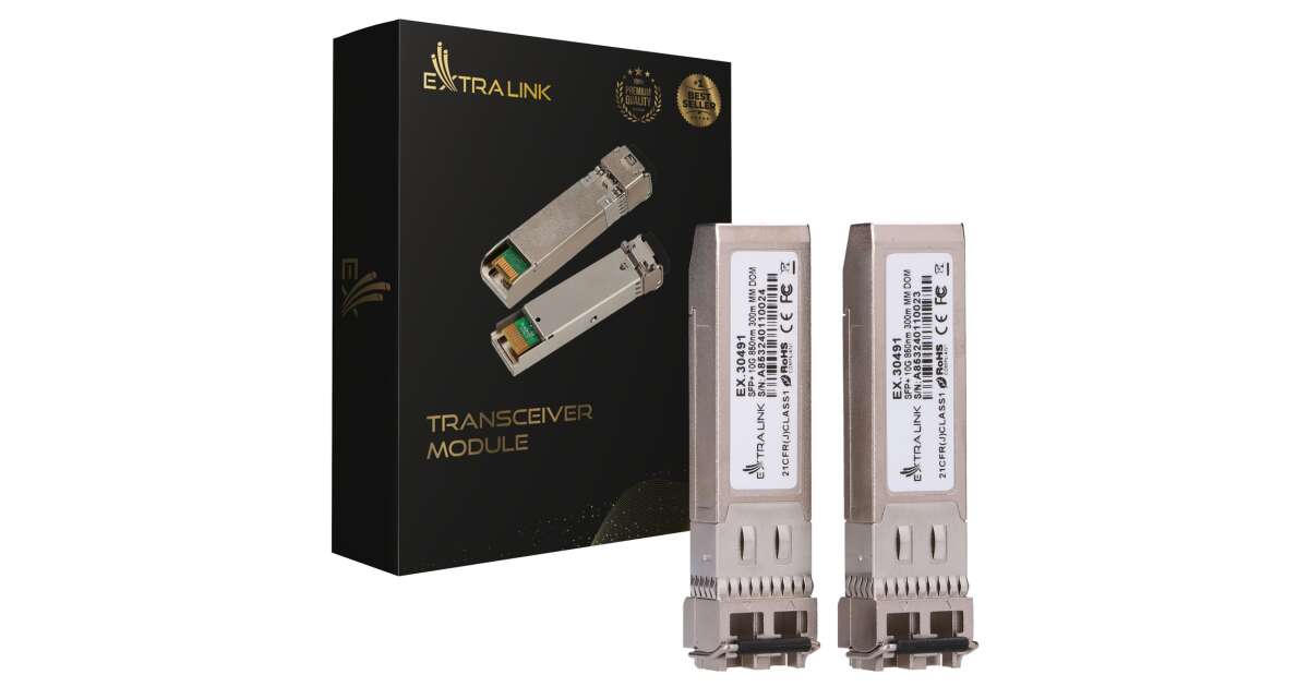 ExtraLink EX-30491 SFP+ Modul - 10Gbps, 300m, Multi-Mode (2 db) | Pepita.hu
