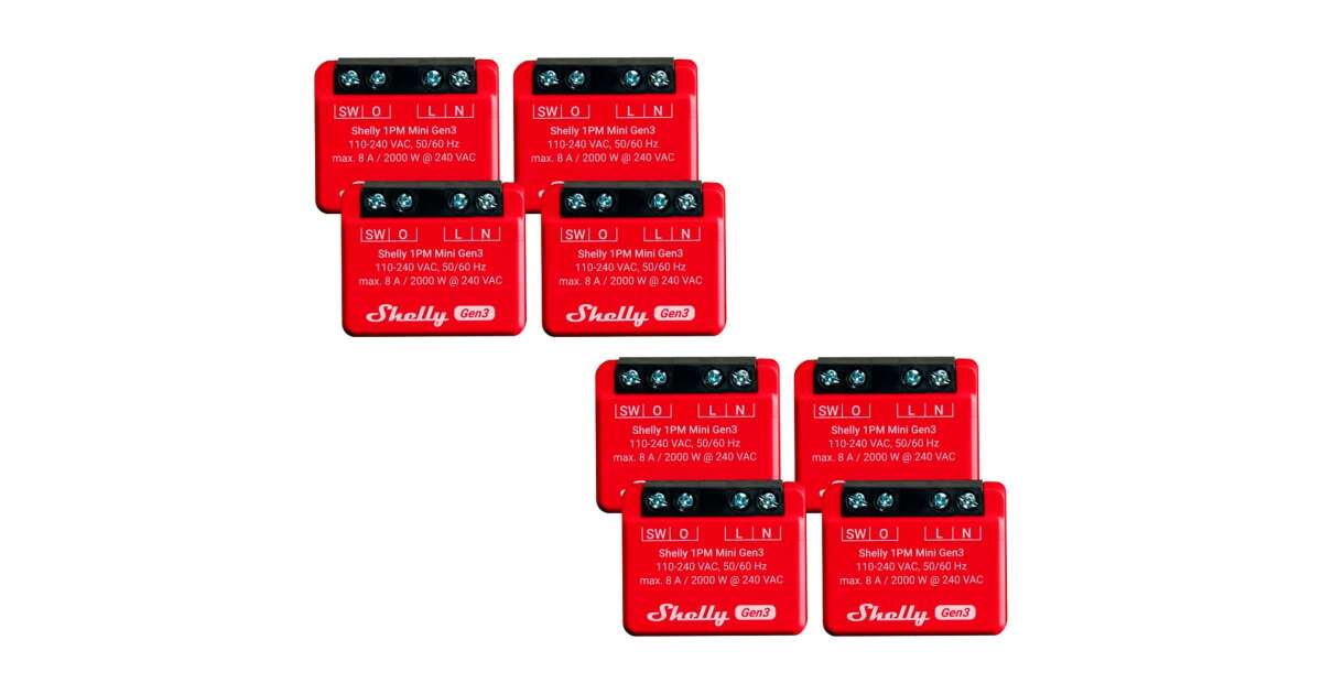 Shelly - Plus 1 PM Mini Gen3 - Intelligens Relé - 8A | Pepita.hu