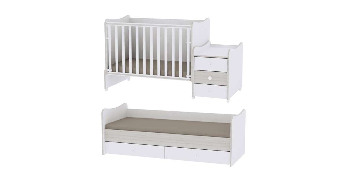 Lorelli Maxi Plus kombi ágy 70x160 - White & Artwood | Pepita.hu