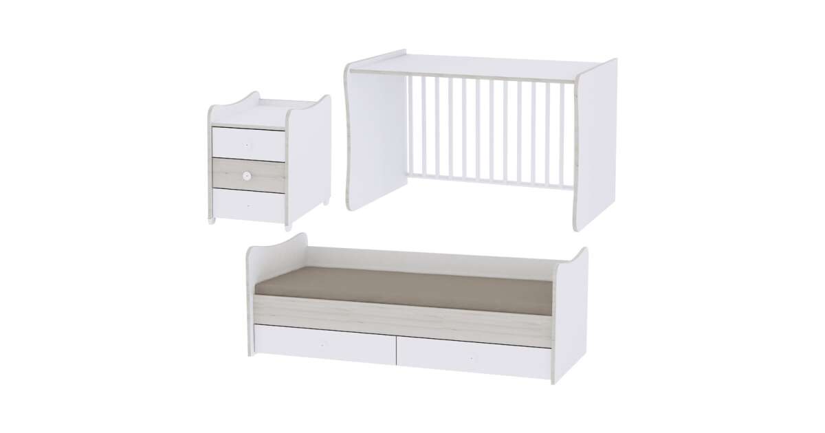 Lorelli Maxi Plus kombi ágy 70x160 - White & Artwood | Pepita.hu