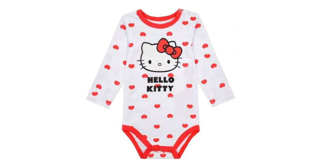 Hello Kitty Baba Body - Vörös Szívecskés Minta - 6-9 hónap (74 cm ...