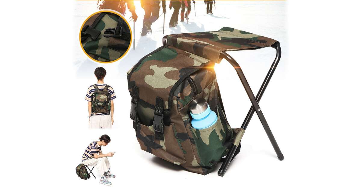 Scaun de pescuit cu rucsac pliabil sac 3in1 | Pepita.com