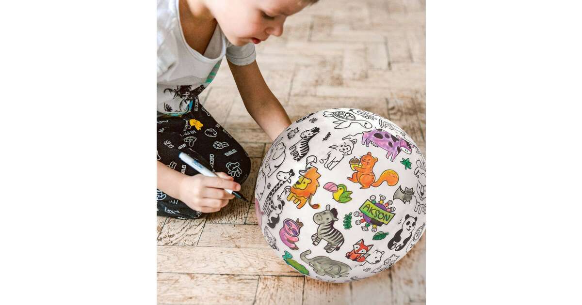 Akson Járműves Színezhető Labda - Felfújható - 35 cm | Pepita.hu