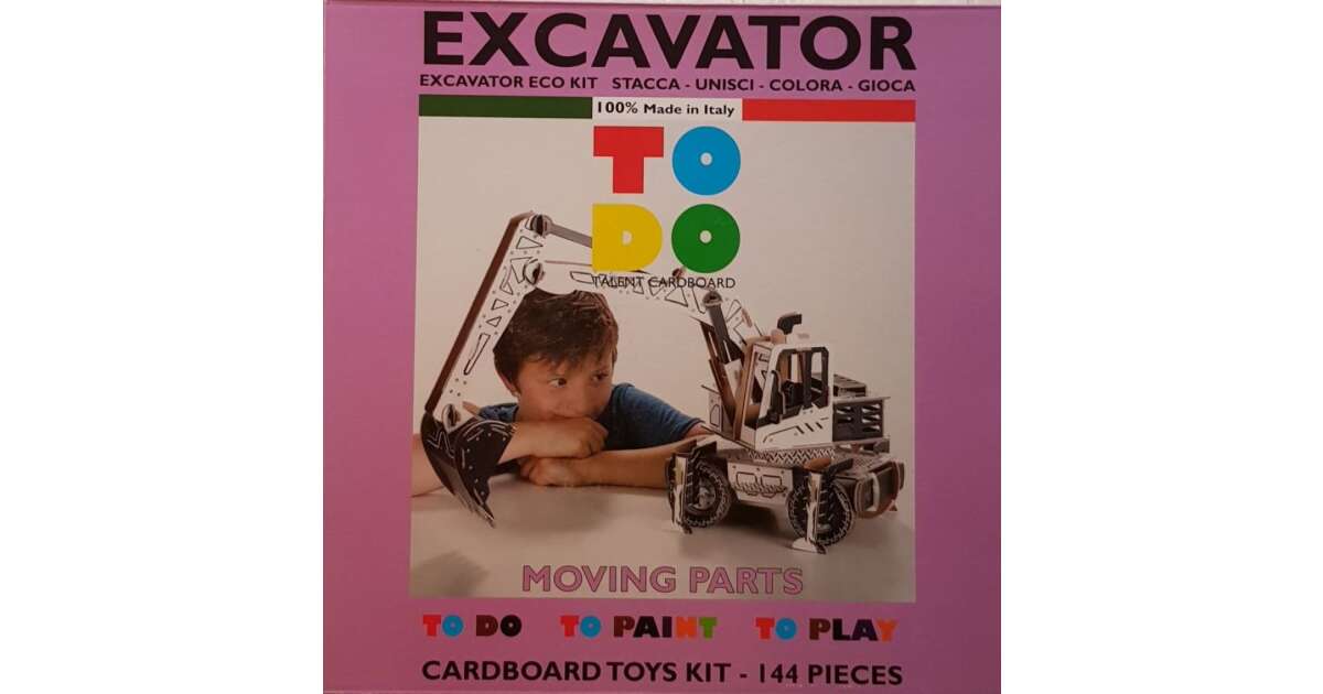Markoló - Excavator, 144 darabos - Kifestő karton makett, modell építő ...