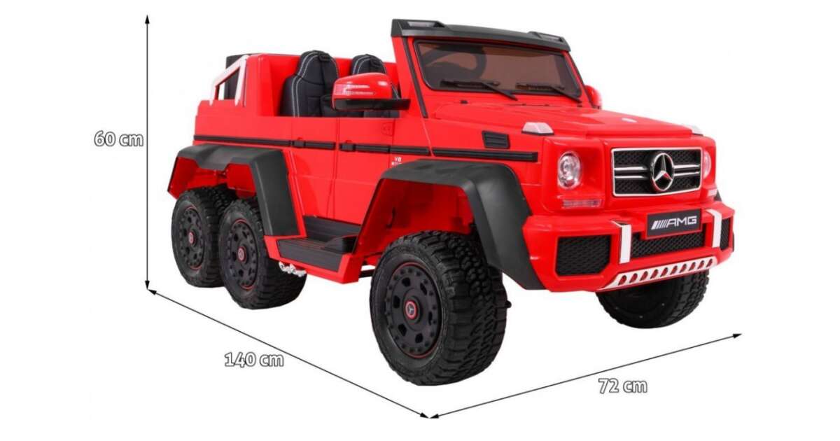 Mercedes G63 6x6 MP4 terepjáró, piros akkumulátoros autó | Pepita.hu