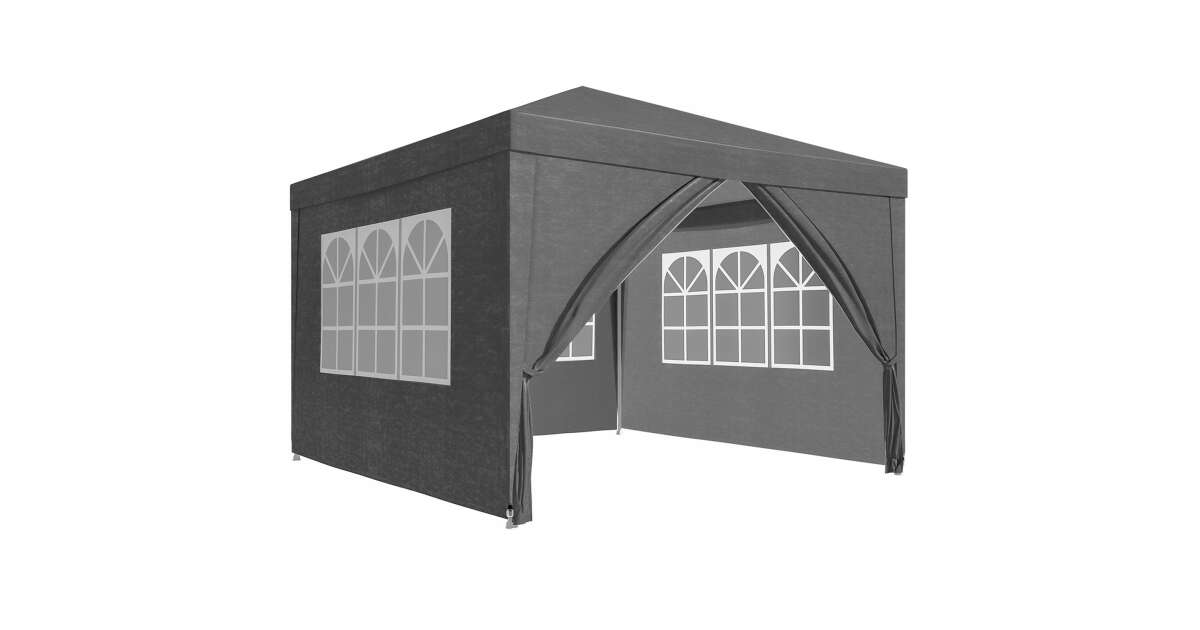 Cort pavilion de gradina, 300x300 cm, cu 4 pereti laterali cu ferestre ...