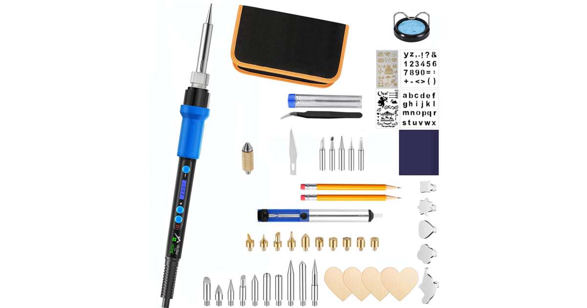 Set profesional pirogravura si lipire cu 62 piese, GlowforHome ...