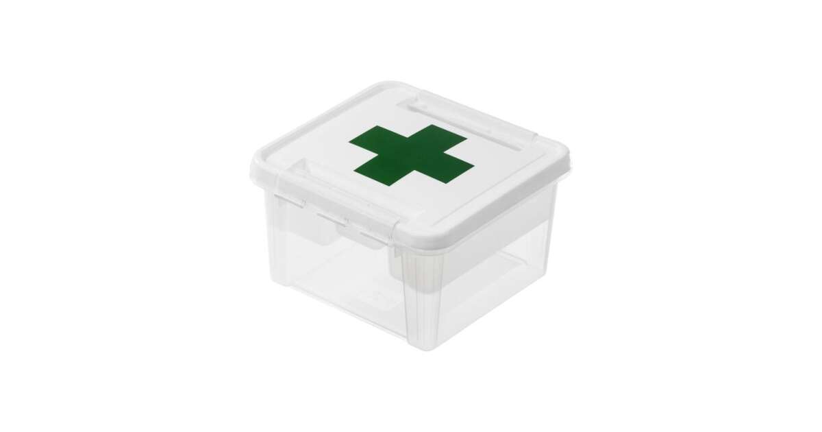 Elsősegély doboz, tetővel, SmartStore Deco 12, 28x28x17 cm | Pepita.hu