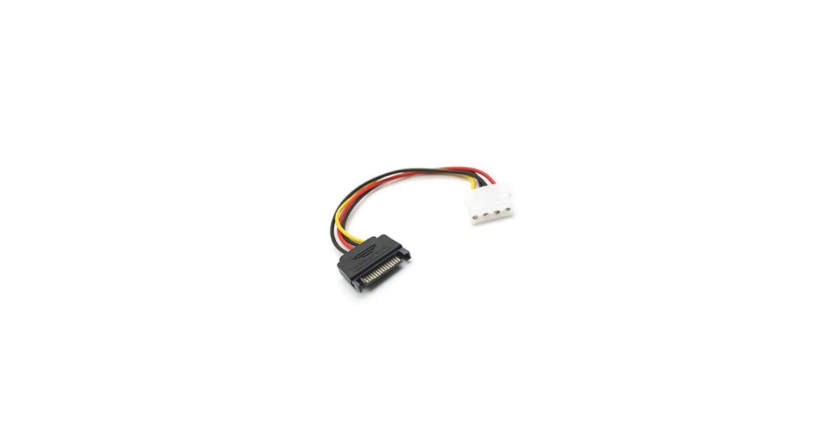 BLACKBIRD Stromkabel SATA 15 Pin Stecker auf Molex 4 Pin Buchse, 12cm ...
