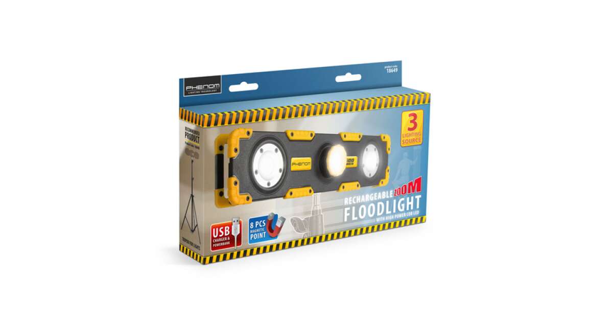 Phenom LED Reflektor - Akumulátoros - 1500 Lumen | Pepita.hu