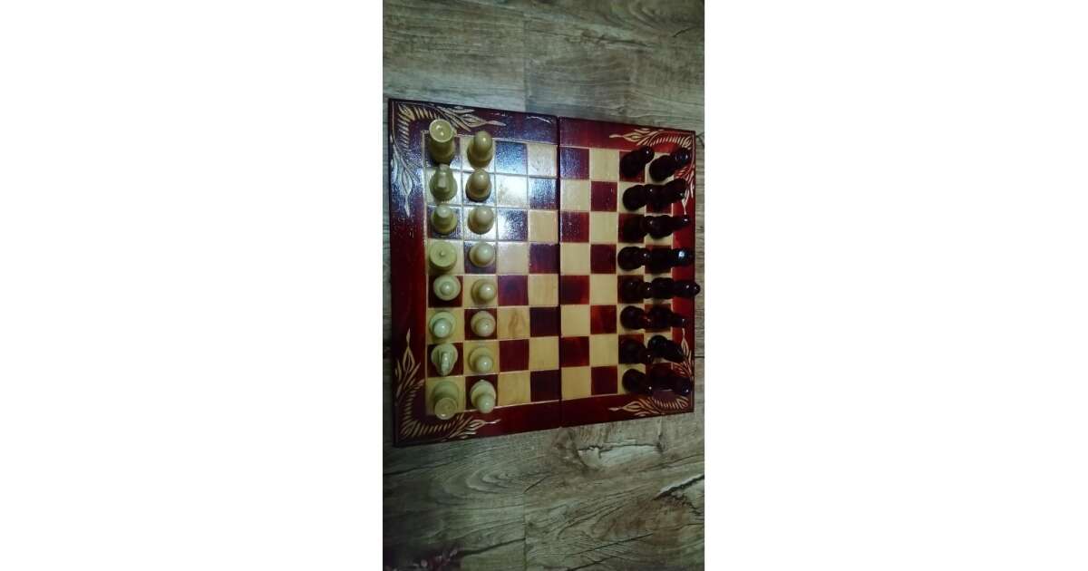 Set de șah din lemn cutie de tablă de șah piesă de șah dame de table ...