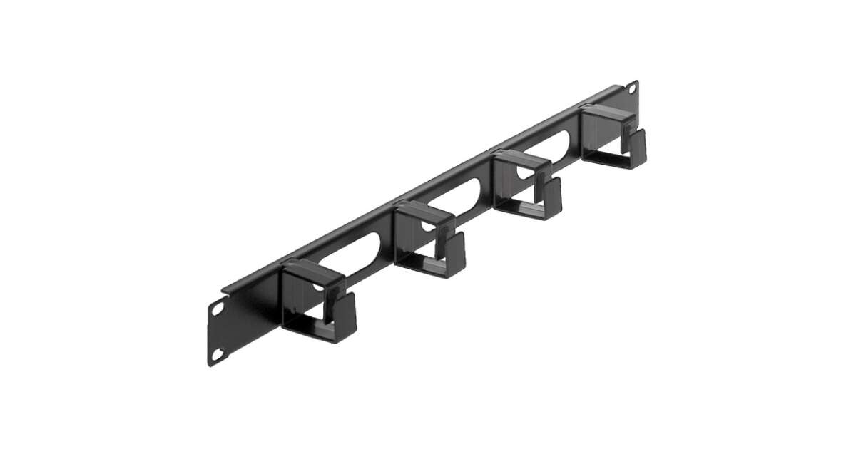 Manhattan cable management - 1U high, plastic, open design, Black ...