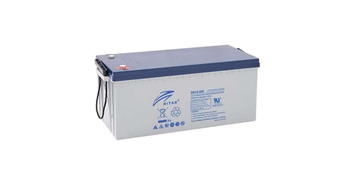 RITAR GEL ólom akkumulátor (DG12-200)12V/200Ah -522 /240/219mm F10/M8 ...