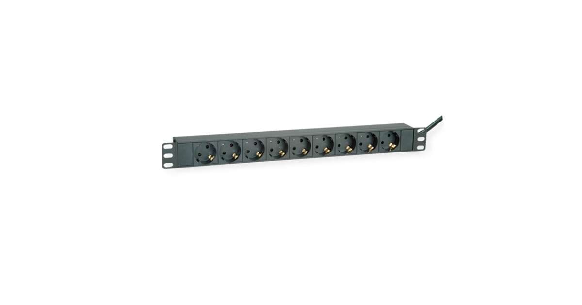 ROLINE PDU Rack-be, 8x Schuko, C14, fekete, 2 m - 19.07.1623-10 | Pepita.hu