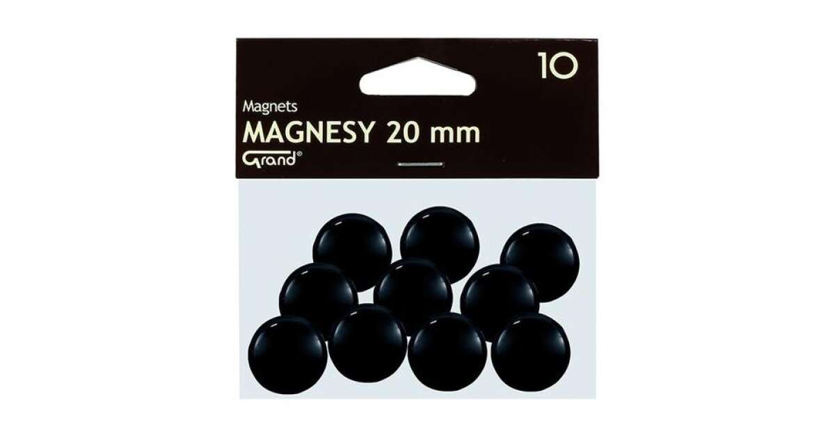 GRAND Mágnes - Táblámágnes - Fekete - 20 mm - 10 db | Pepita.hu