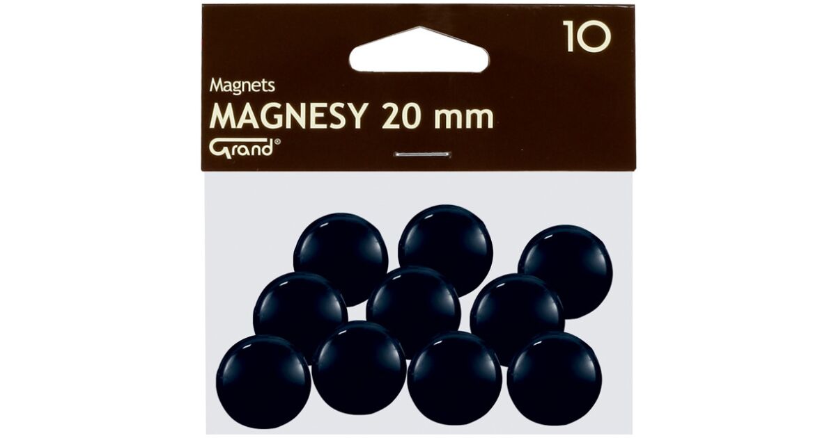 GRAND Mágnes - Táblámágnes - Fekete - 20 mm - 10 db | Pepita.hu