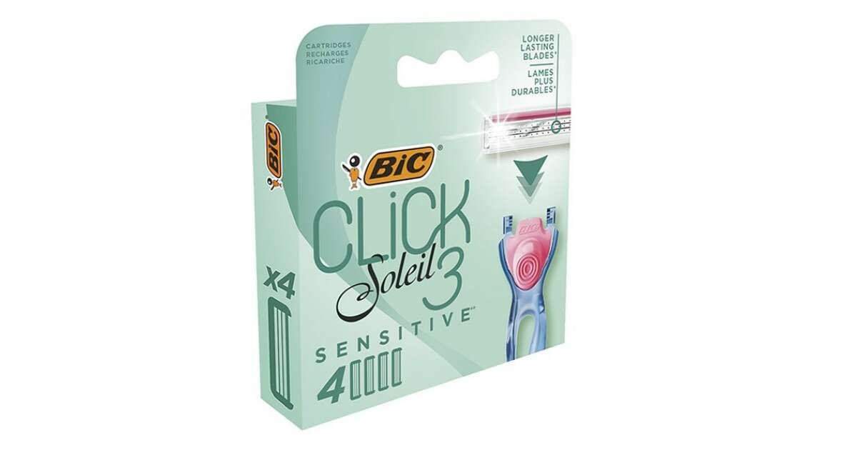 Borotvafej BIC Soleil Click3 Sensitive női 4 darab/bliszter | Pepita.hu