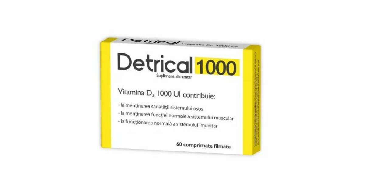 Detrical vitamina D 1000 UI, 60 comprimate, Zdrovit | Pepita.com