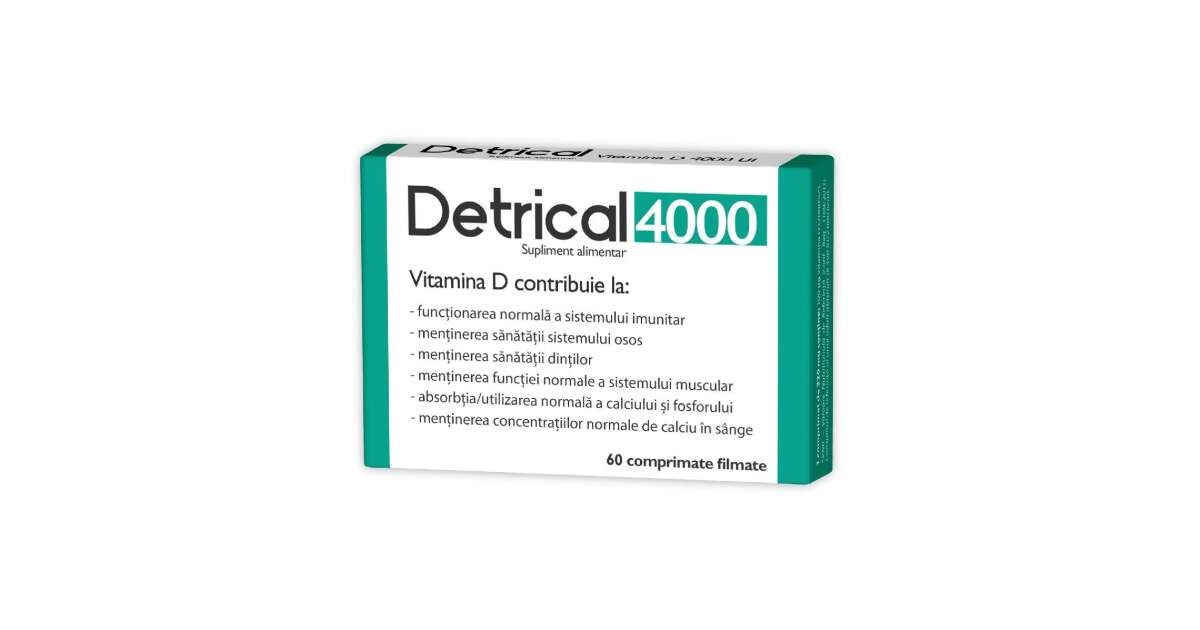 Detrical Vitamina D 4000UI, 60 comprimate, Zdrovit | Pepita.com
