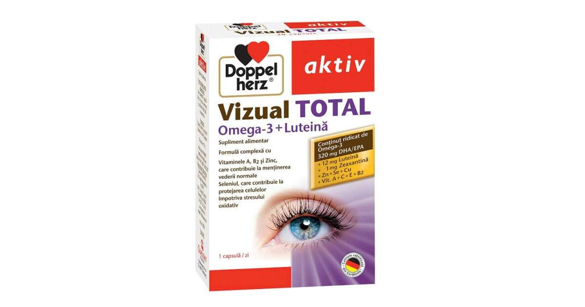 Vizual Total cu Omega 3 si Luteina, 30 capsule, Doppelherz | Pepita.com