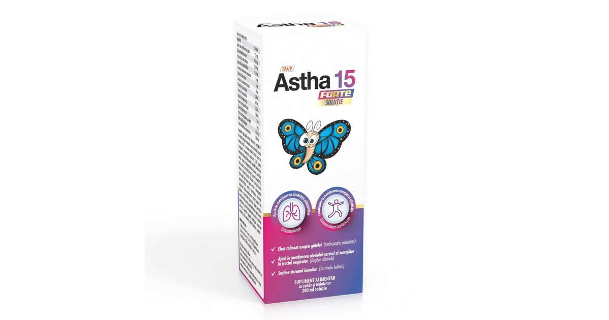 Sirop Astha 15 Forte, 200 ml, Sun Wave Pharma | Pepita.com