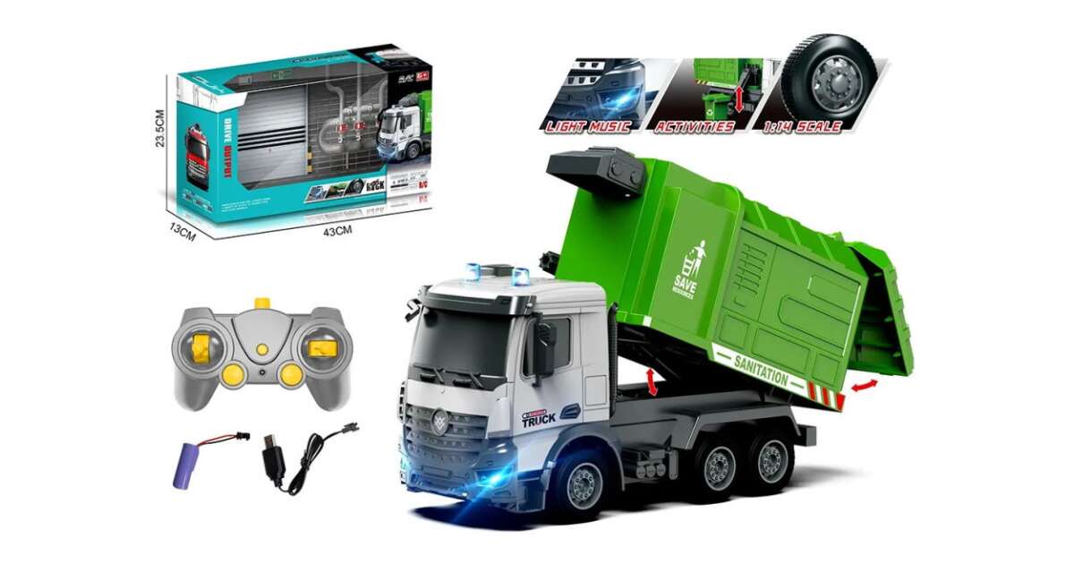 RC Kukásautó - Távirányítós Szemétgyűjtő Jármű - 1:16 | Pepita.hu