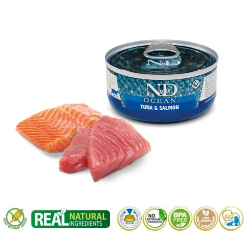 N&D Ocean cat conservă ton&somon 70g | Pepita.com