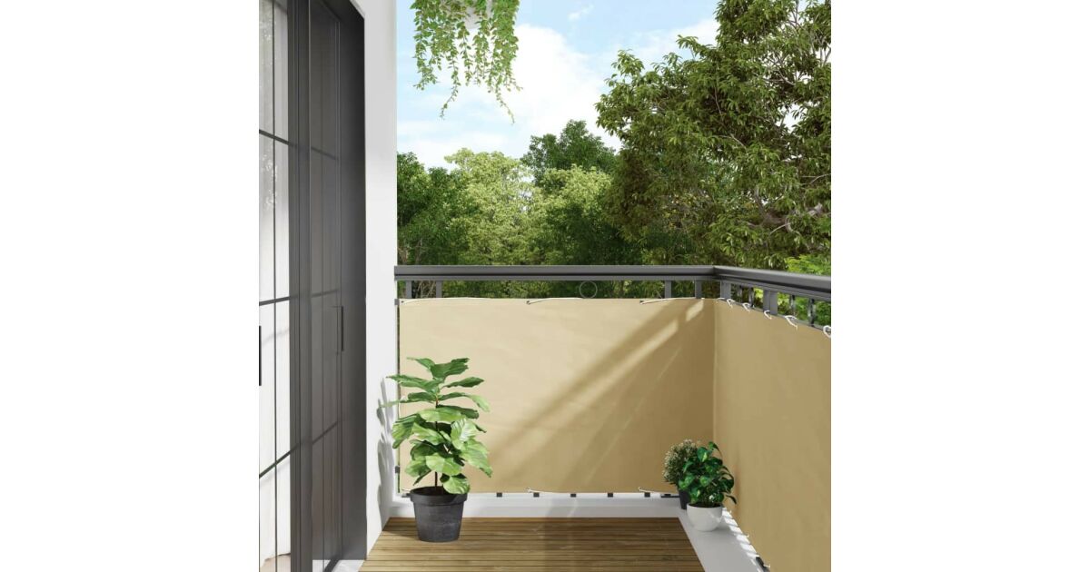 vidaXL Kerti Paraván - PVC - 500x90 cm - Krémszínű | Pepita.hu