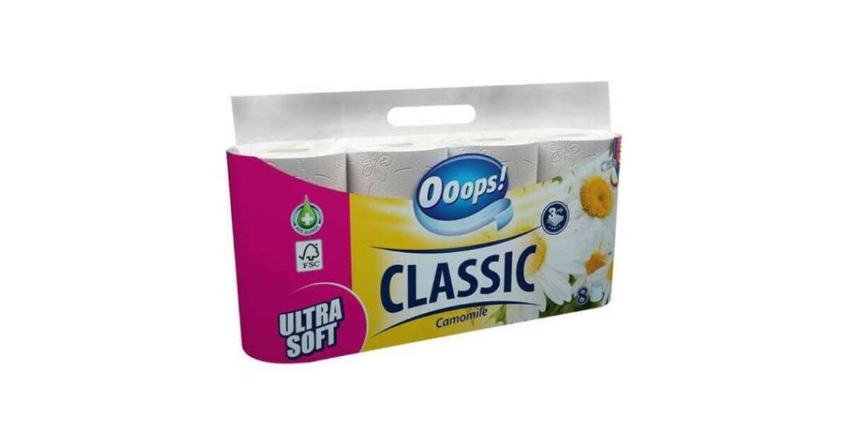 Toalettpapír OOOPS! Classic 3 rétegű 8 tekercses Kamilla | Pepita.hu