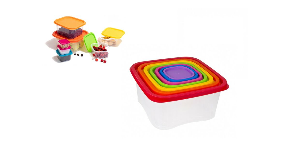 Set cutii alimente curcubeu 7 bucati | Pepita.com