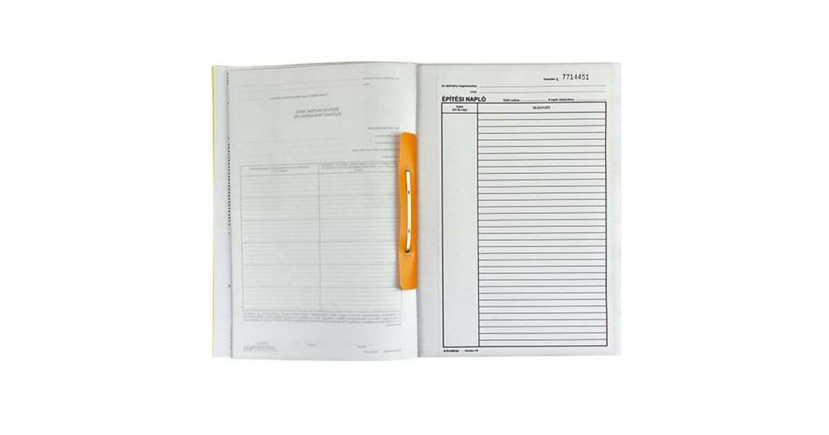 Nyomtatvány építési napló VECTRA-LINE A/4 25x3 álló pótlapokkal | Pepita.hu
