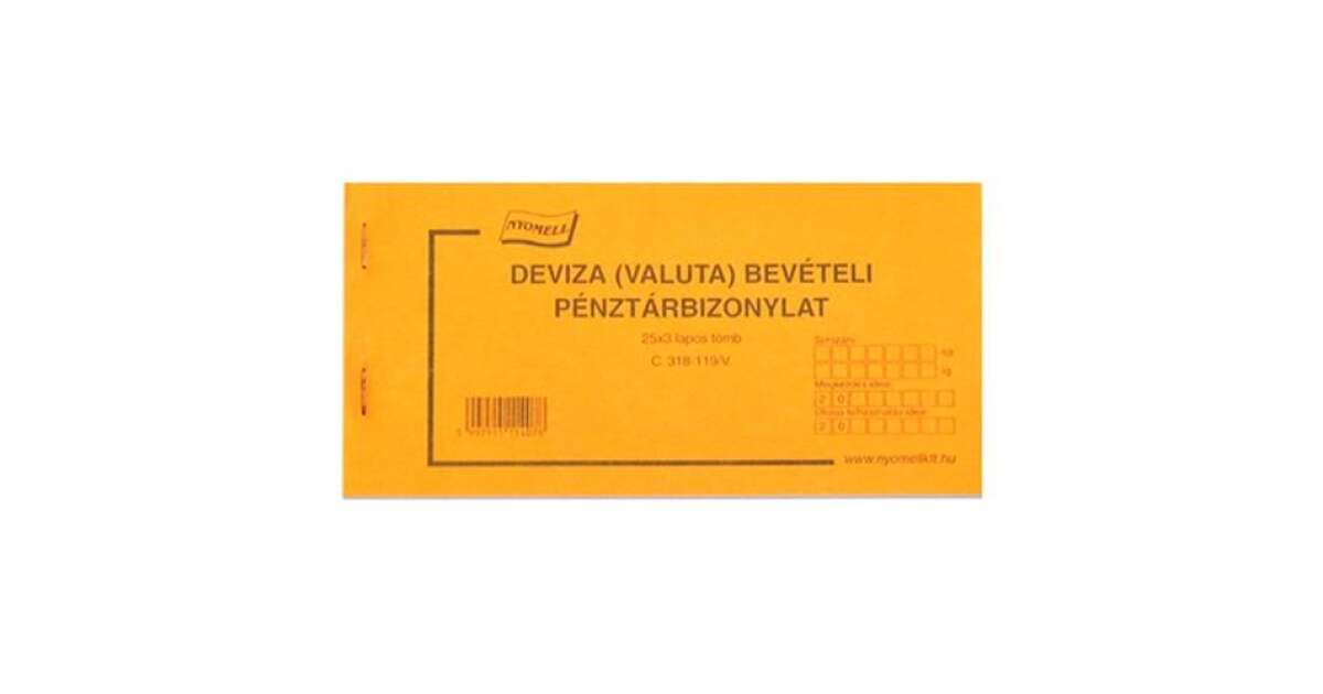 Nyomtatvány deviza bevételi pénztárbizonylat | Pepita.hu