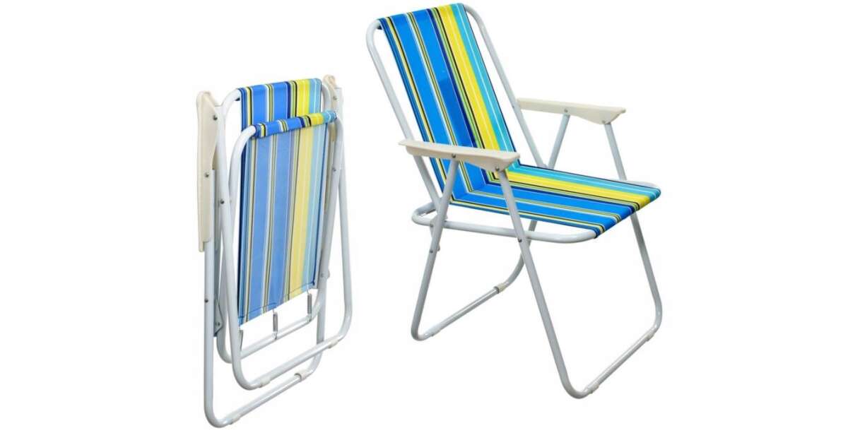 Jumi összecsukható Kerti szék - Csíkos #kék-sárga | Pepita.hu