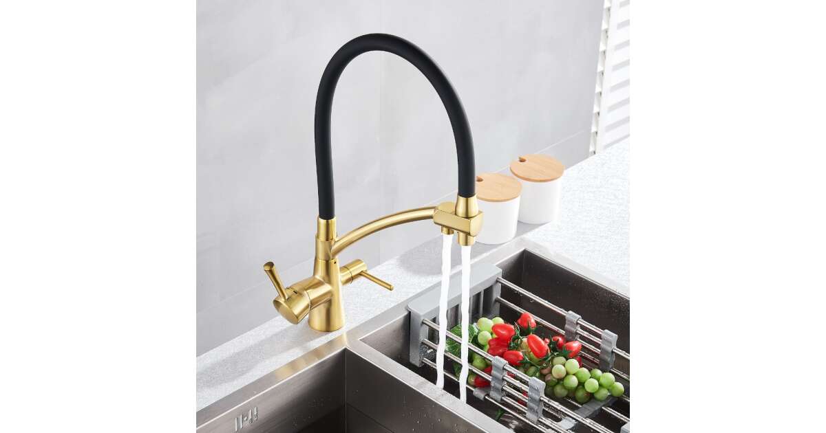 Blackswan M57 Kitchen Faucet with Filtered Water Outlet, Matt Gold ...