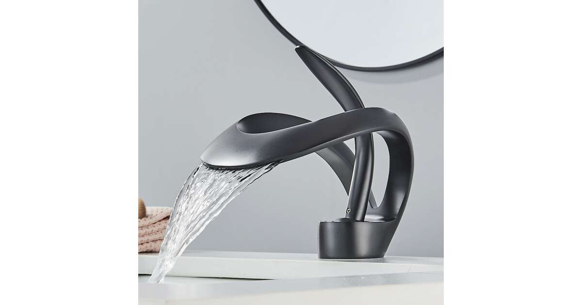 Bathroom sink faucet, Blackswan, M179 type, matt black model with ...
