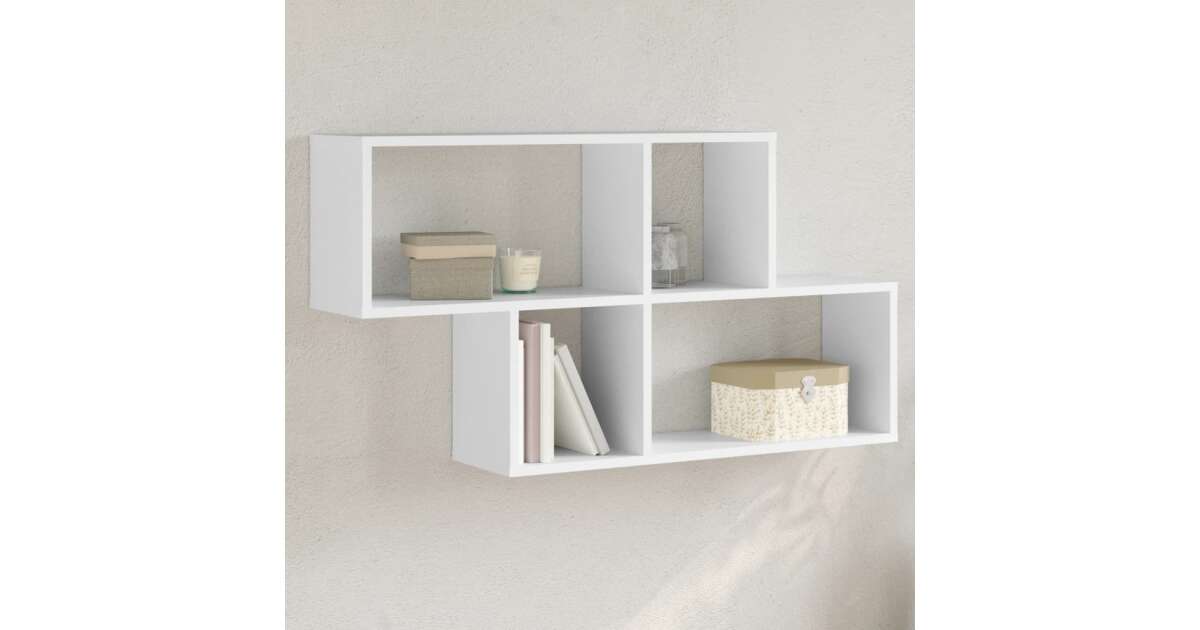 vidaXL fehér szerelt fa fali polc 100 x 20 x 53 cm | Pepita.hu