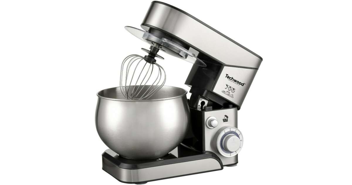Techwood TRO-1050 Planetary Mixer, 1000W, 5 liters, 6 speeds, Pulse, 3 ...