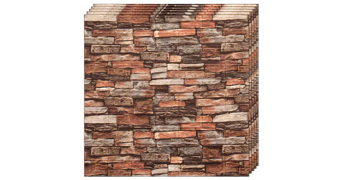 Teno® 3D Öntapadós Tégla Tapéta - 21,2 nm, Vörösbarna | Pepita.hu