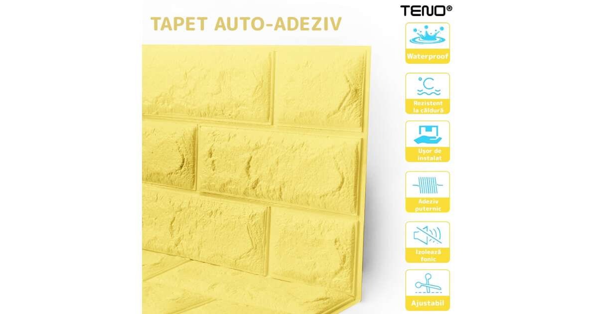 Teno® 3D Tégla Tapéta - Narancs - 21,2 nm | Pepita.hu
