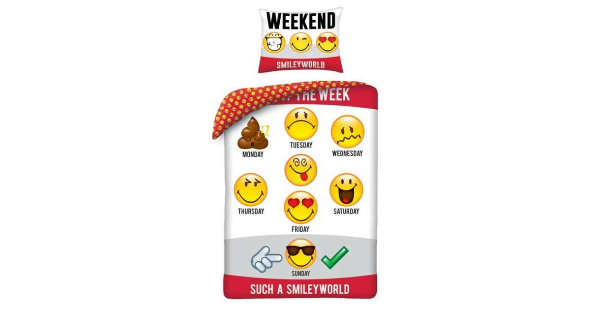 SmileyWorld Emoji Hétvége Ágyneműhuzat - 140x200 cm | Pepita.hu