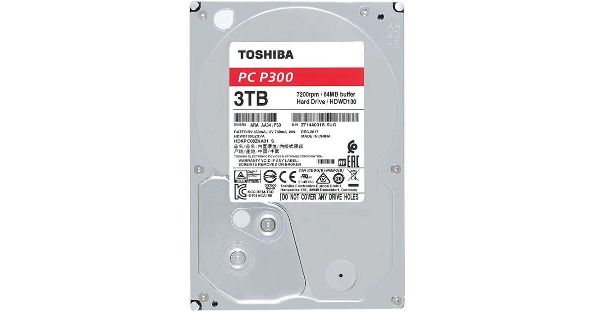 Toshiba P300 3.5 3TB SATA 6Gbit/s 64MB hard disk intern | Pepita.com