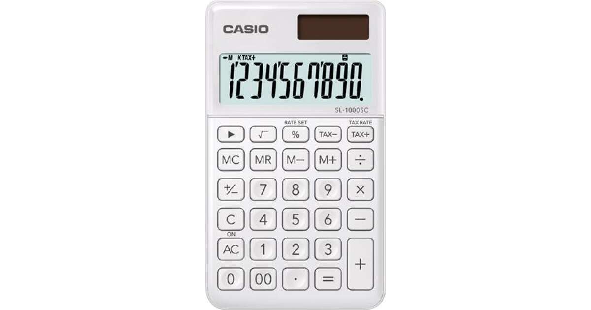 CASIO SL-1000SC Zsebszámológép - 10 jegyű - Fehér | Pepita.hu
