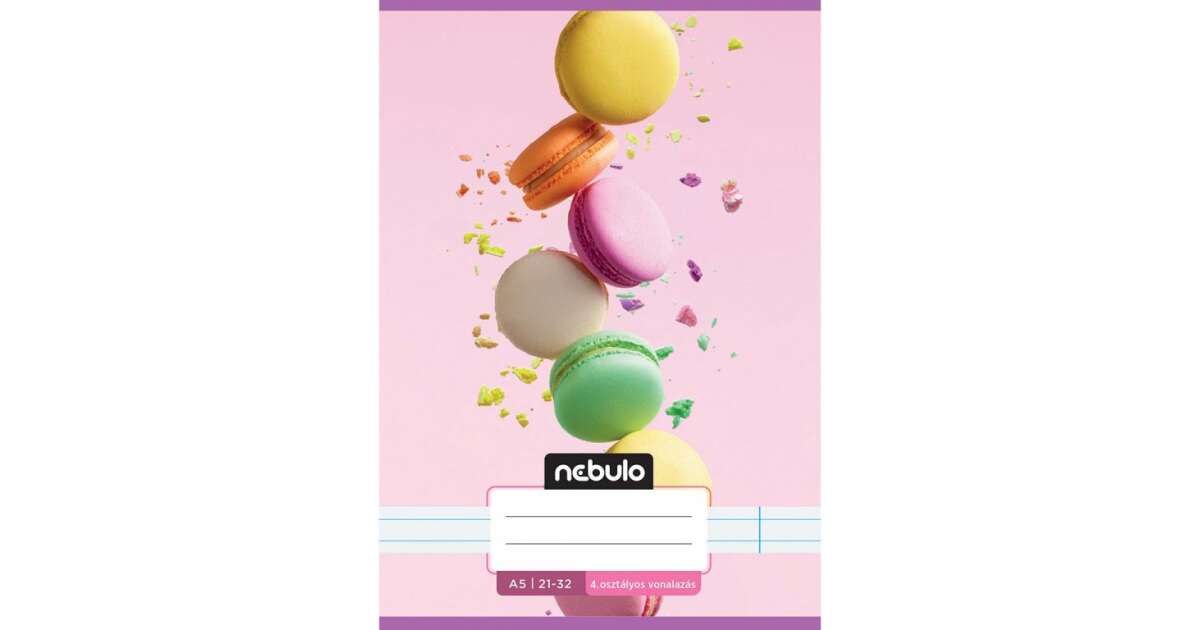 Nebulo: Macaron mintás 4.osztályos vonalas füzet 21-32 | Pepita.hu