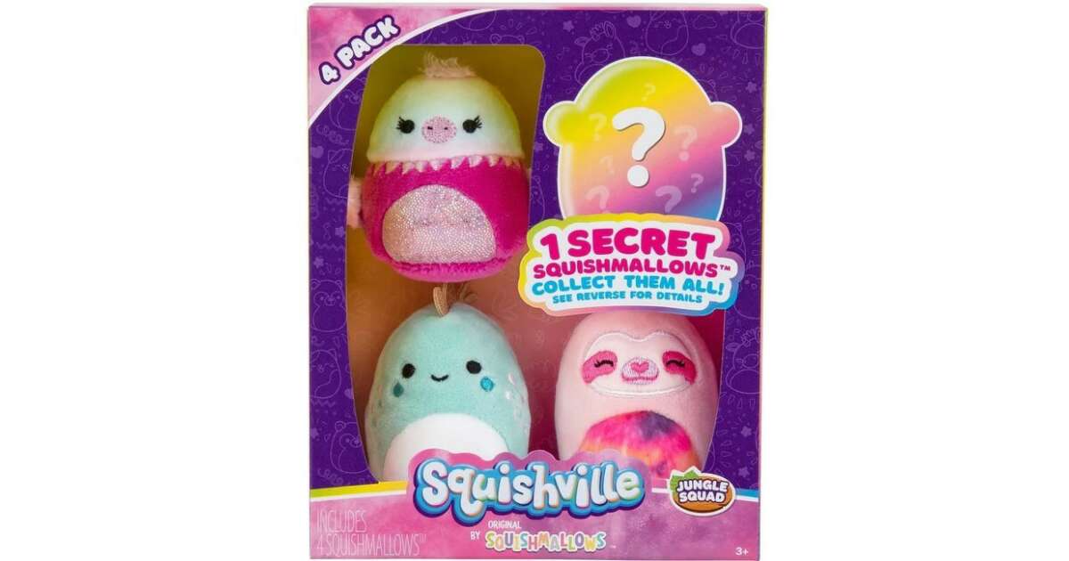 Squishville mini plushies 4 pc Jungle Squad including 1 surprise mini ...